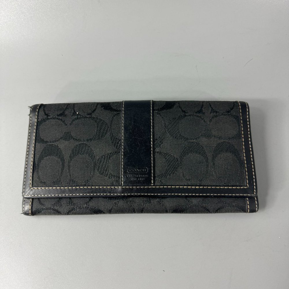 Vintage Coach Cc Logo Black Canvas With Leather Accen… - Gem